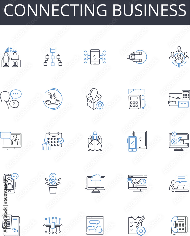 Connecting business line icons collection. Expertise, Talent ...