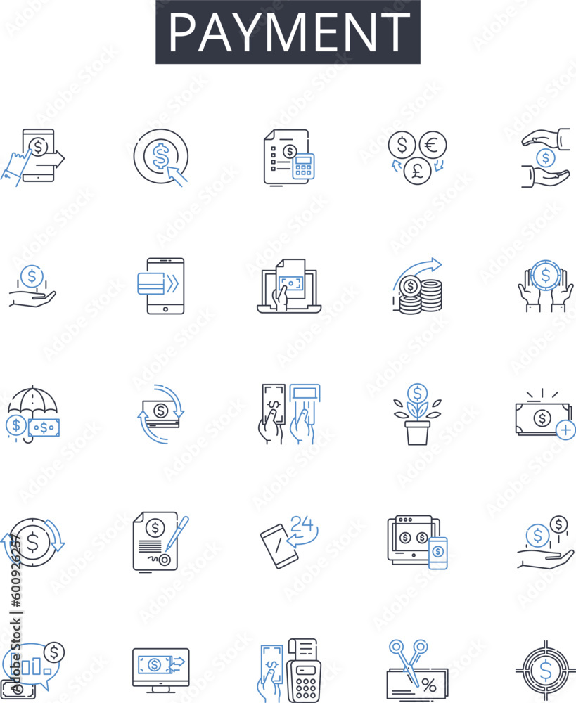 Payment line icons collection. Crushes, Fans, Devotees, Follower ...