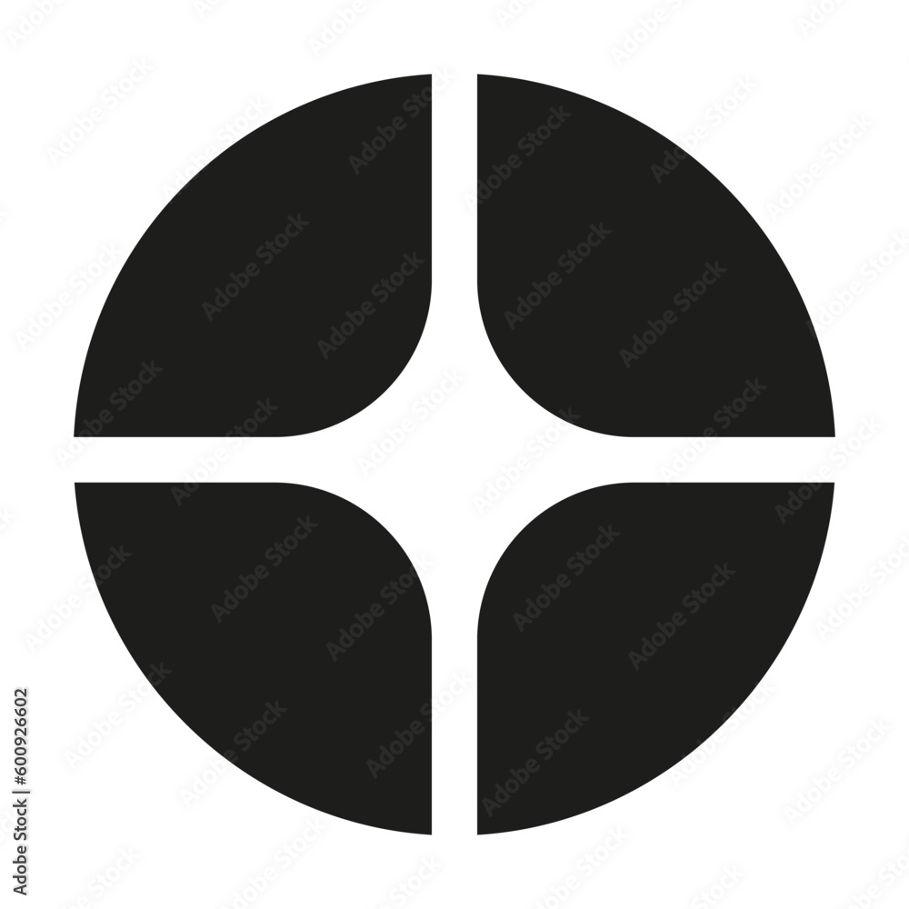 Abstract circle, circular geometric graphic, icon and symbol. Radial ...