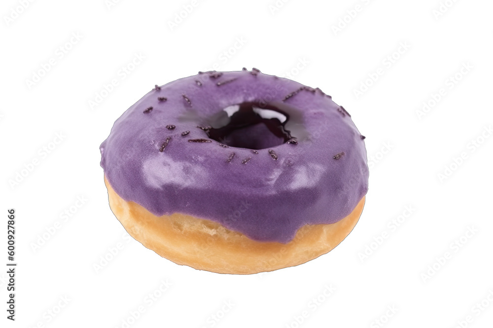 Taro donut isolated on transparent background. Tasty taro donut ...