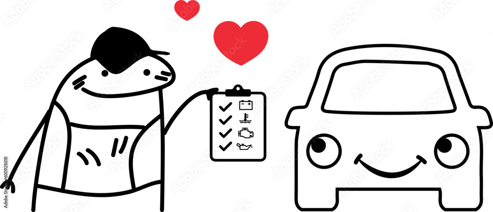 Meme internet: flork. Auto mechanic with a complete checklist in the ...