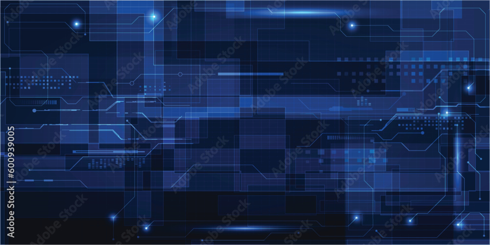 Vector illustrations of futuristic screen display for horizontal layout ...