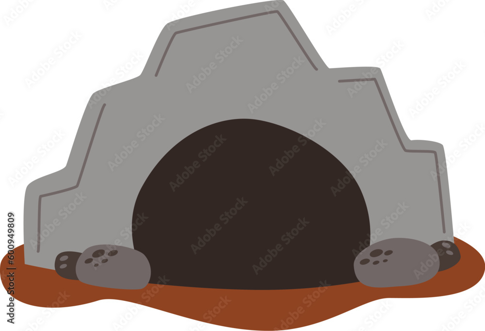 Vector illustration of cartoon wolf lair isolated on white background ...