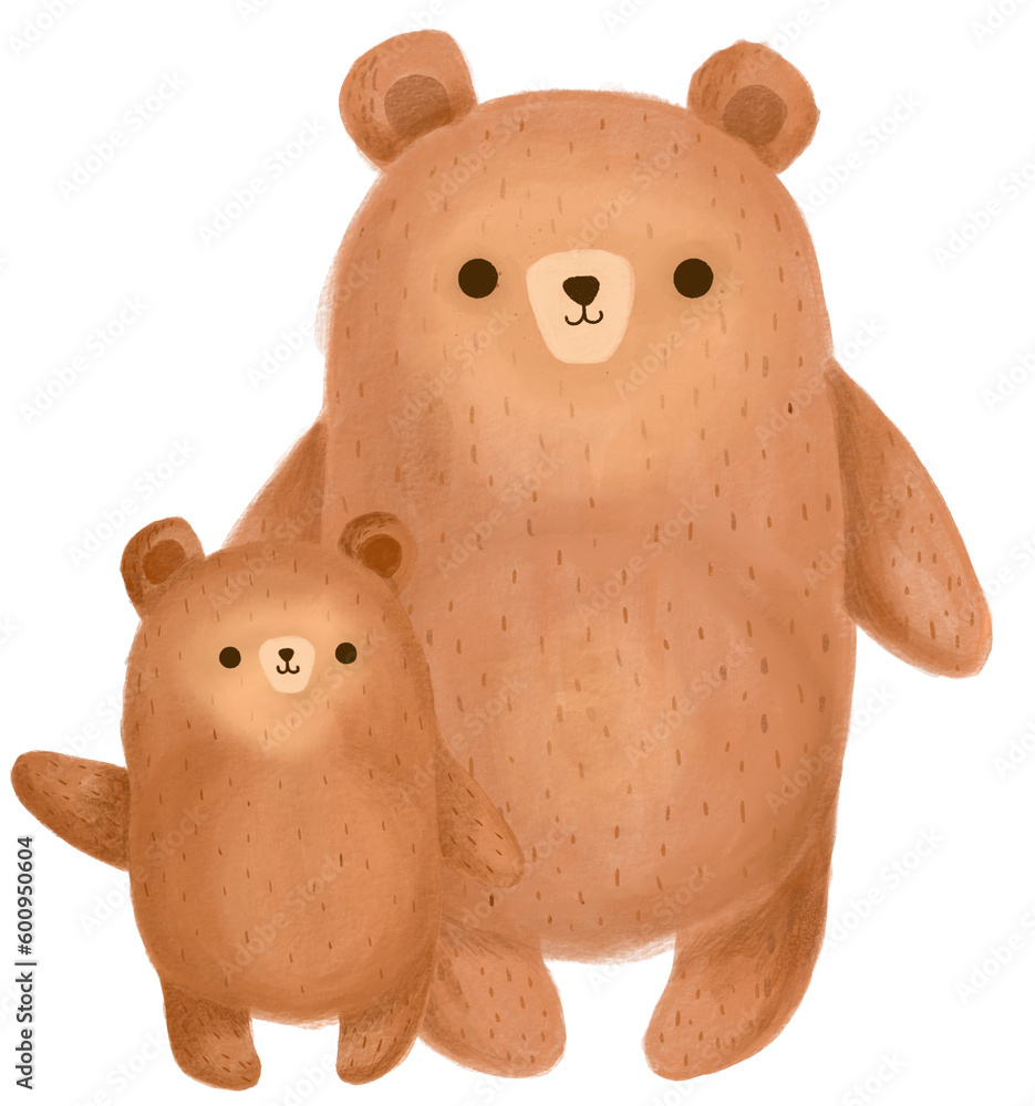Mamá e hijo oso abrazados ilustración sin fondo, familia de dos osos ...