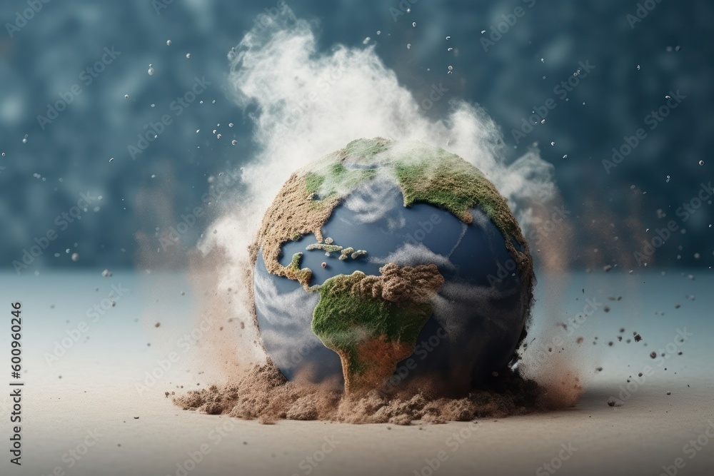 Earth planet dirty and polluted. Environmental protection and waste ...