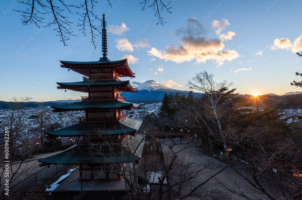Shimoyoshida, Japan - December 27, 2019. Exterior shot of the famous ...