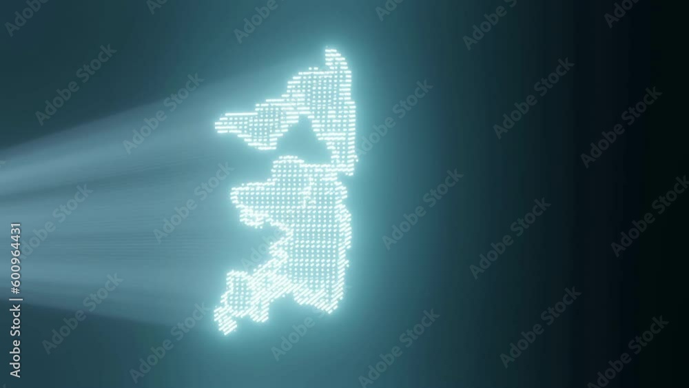 a Glowing blue world map with wavy dark background, motion graphics ...