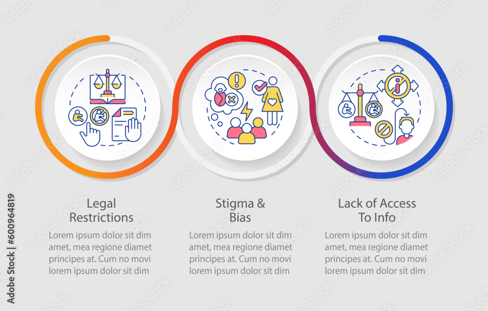 Pro choice barriers loop infographic template. Women right. Data ...