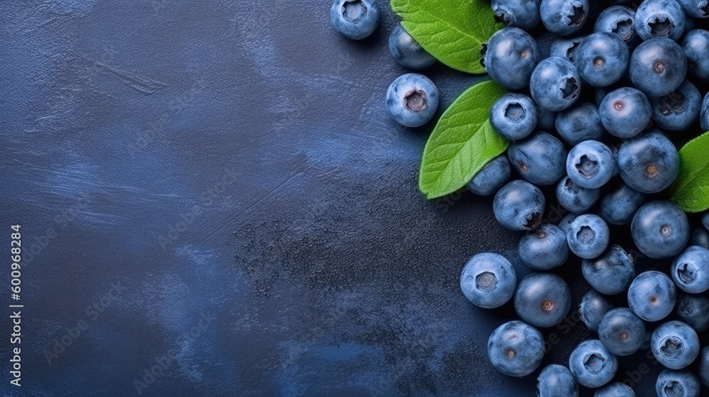 Ripe blueberry mockup and copy space with a gradient background ...