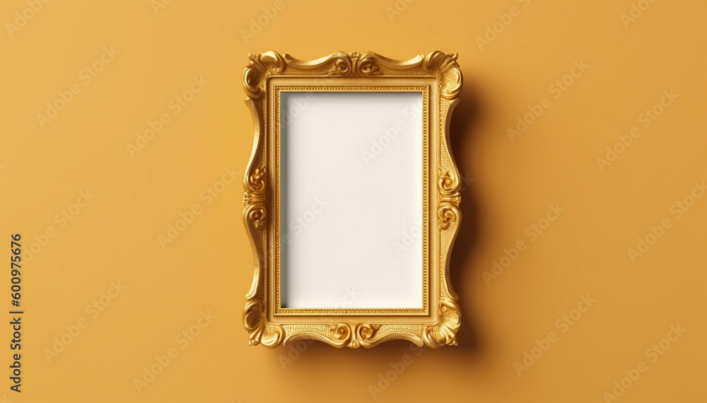 Empty blank frame isolated on coloured wall, generative ai, digital ...
