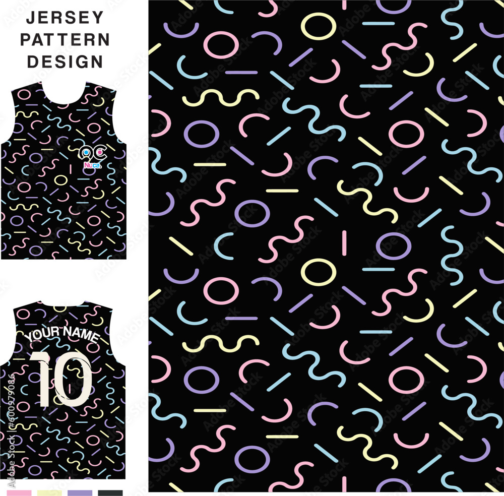 Abstract circlr curve and striped concept vector jersey pattern ...