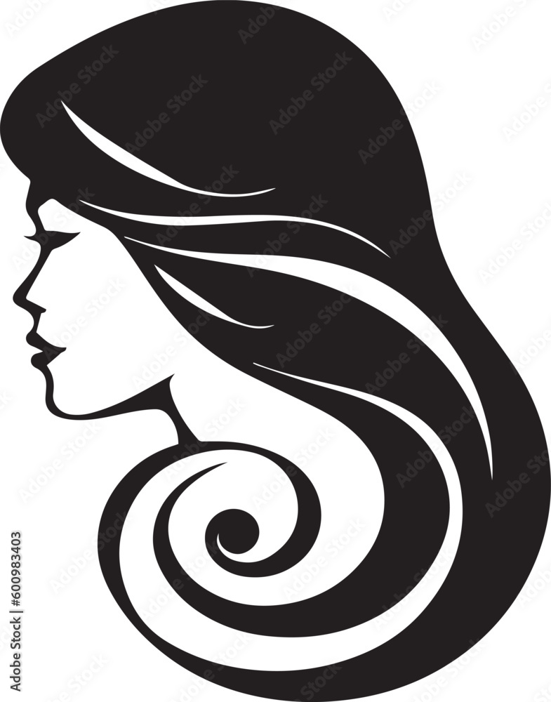 Woman head logo, woman icon, woman head silhouette, vector illustration ...