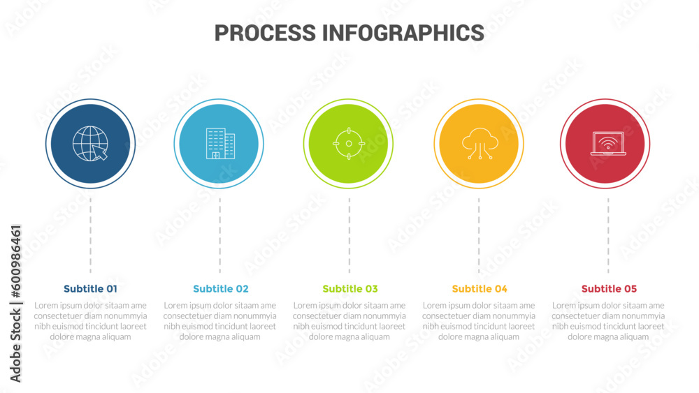 business process stage infographics template diagram banner with circle ...