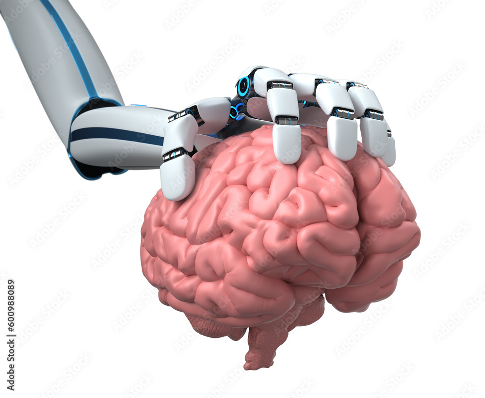 Poster Humanoid Robot Hand Human Brain – Wall Art | UkPosters