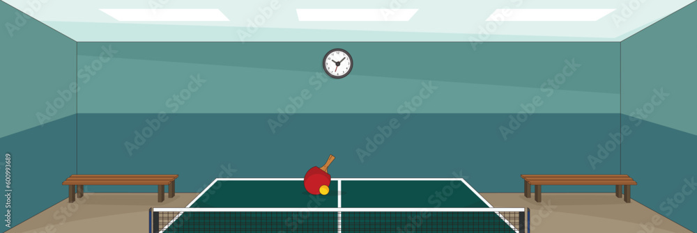Cute and nice design of Table tennis court with furniture and interior ...