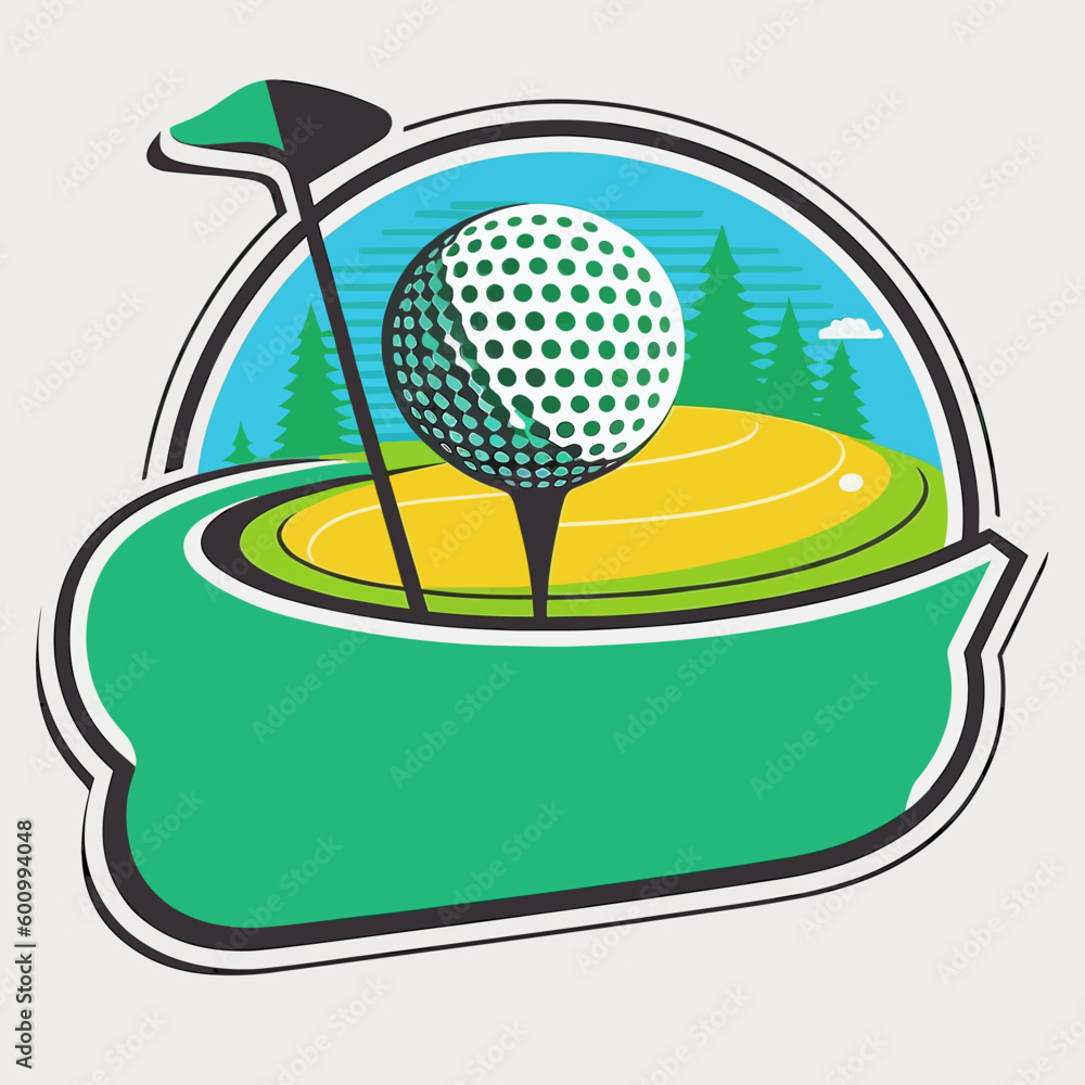 Golf ball before hitting. Golf club symbol. Sports equipment symbol ...