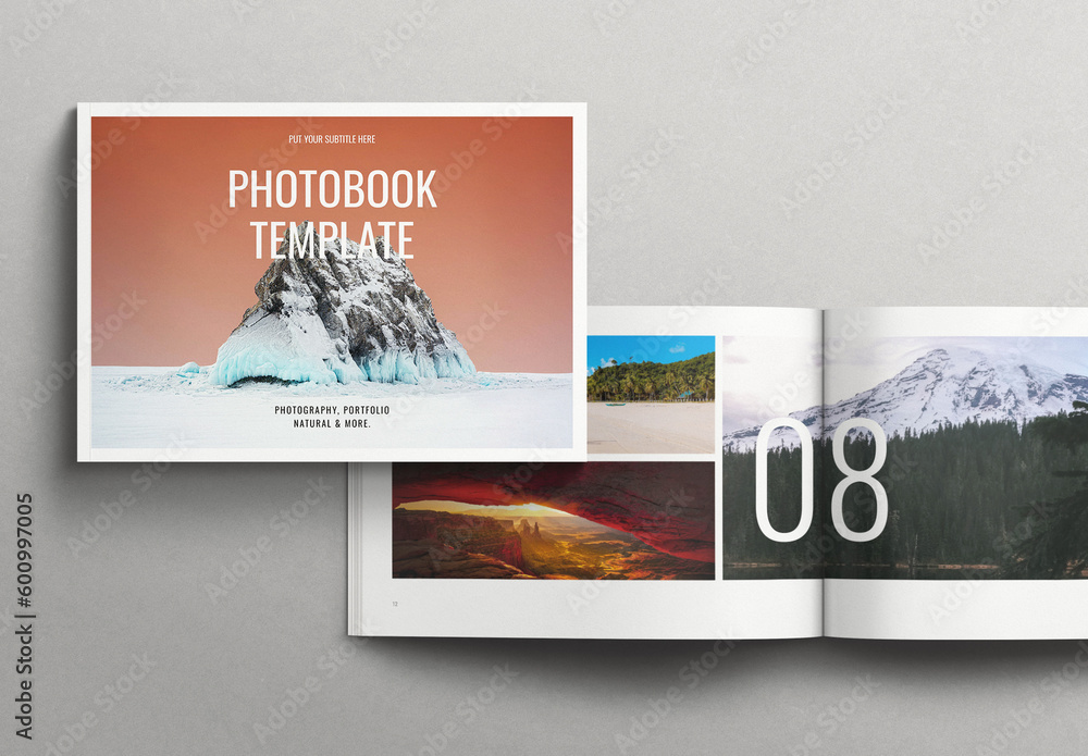 Photography Album Book Template Landscape Stock Template | Adobe Stock