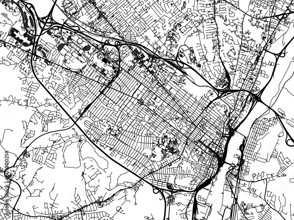 Vector road map of the city of Albany New York in the United States of ...