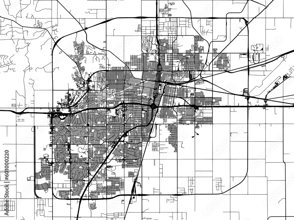 Vector road map of the city of Amarillo Texas in the United States of ...