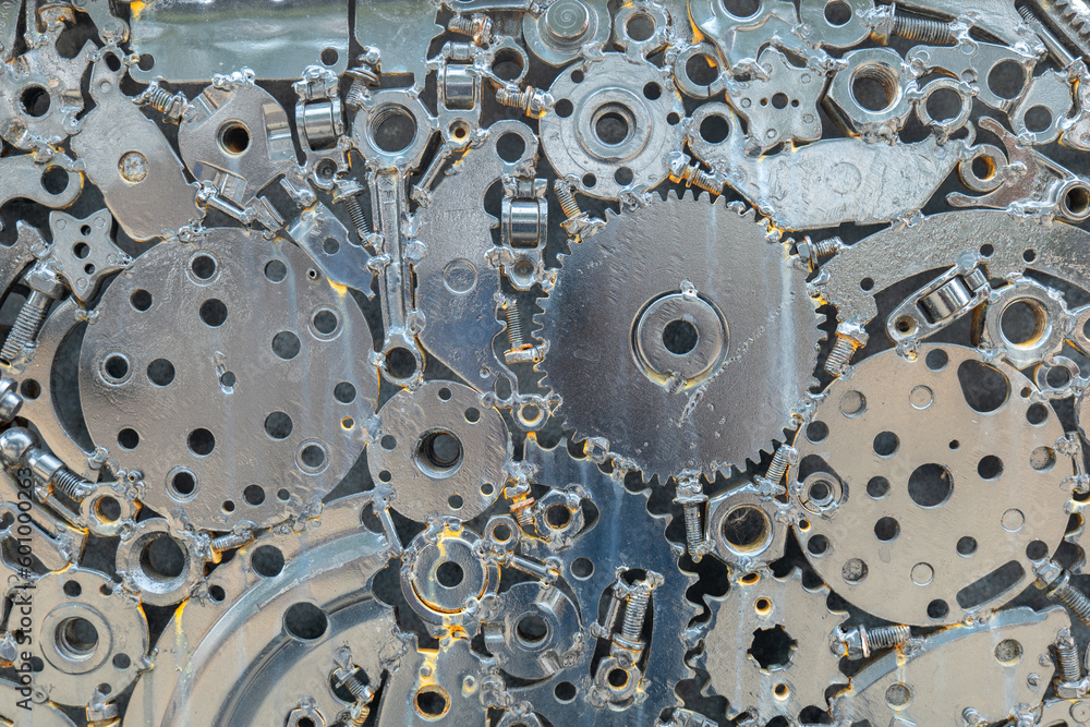 Silver steel welding background, Silver steel parts welding texture ...