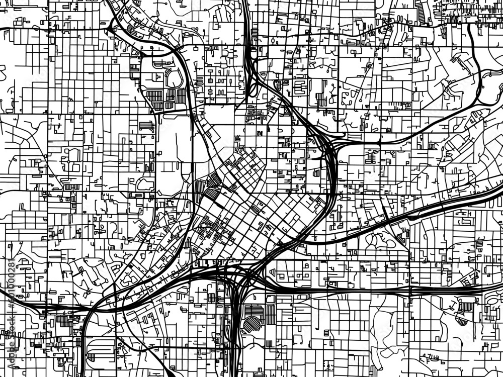 Vector road map of the city of Atlanta center Georgia in the United ...