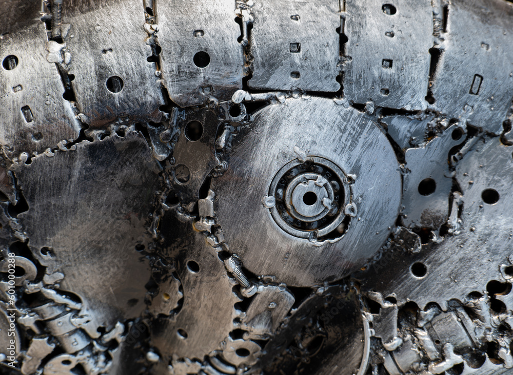 Silver steel welding background, Silver steel parts welding texture ...