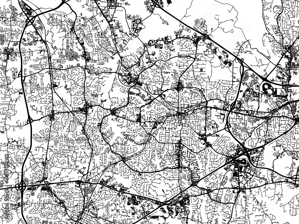 Vector road map of the city of Cary North Carolina in the United States ...