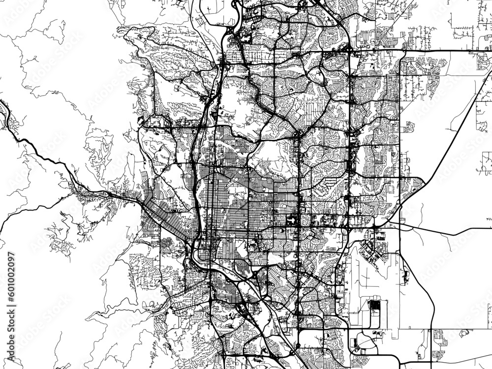 Vector road map of the city of Colorado Springs Colorado in the United ...