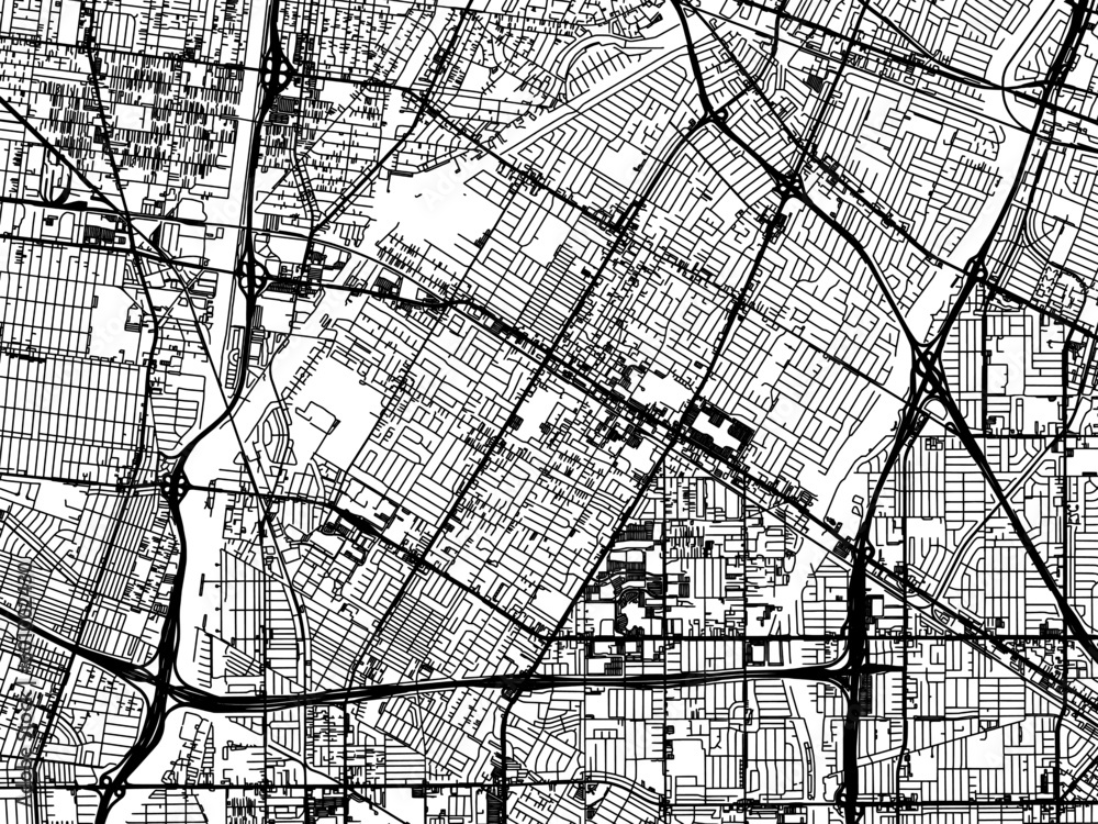 Vector road map of the city of Downey California in the United States ...