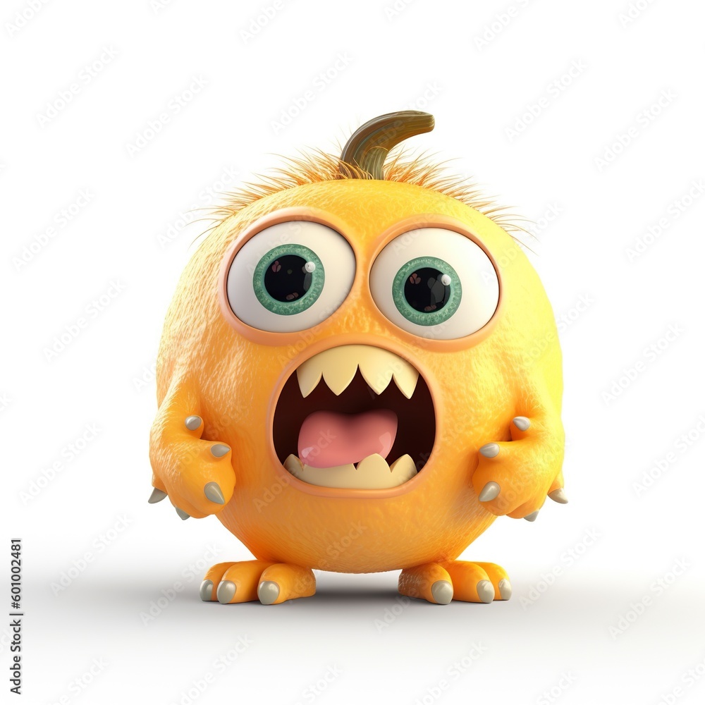 Ilustração do Stock: A 3D illustration of an angry mango cartoon ...