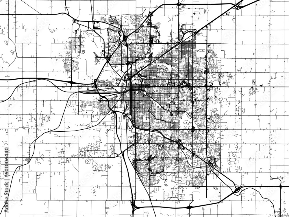 Vector road map of the city of Lincoln Nebraska in the United States of ...