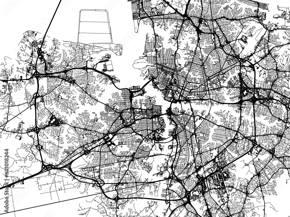 Vector road map of the city of Norfolk Metro Virginia in the United ...