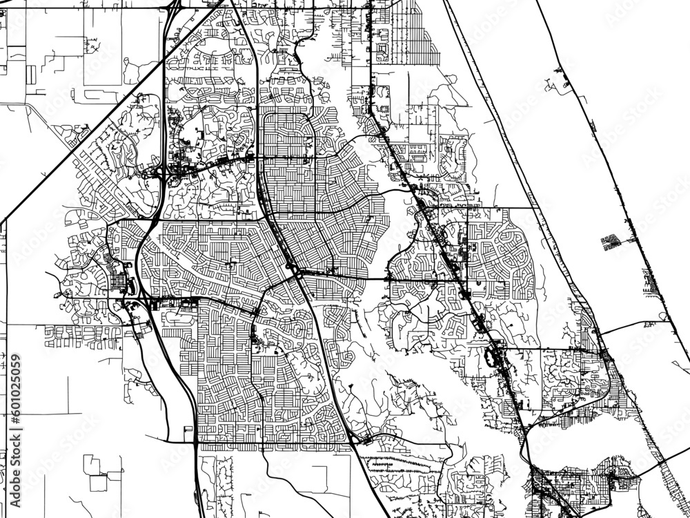 Vector road map of the city of Port St. Lucie Florida in the United ...