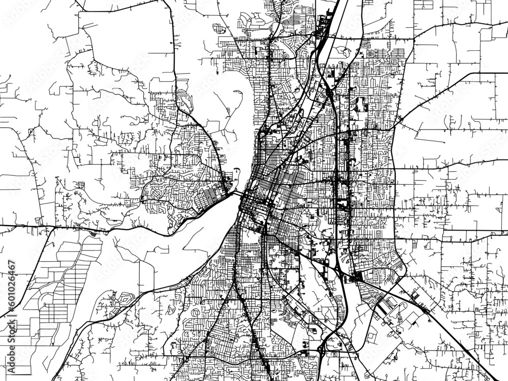 Vector road map of the city of Salem Oregon in the United States of ...