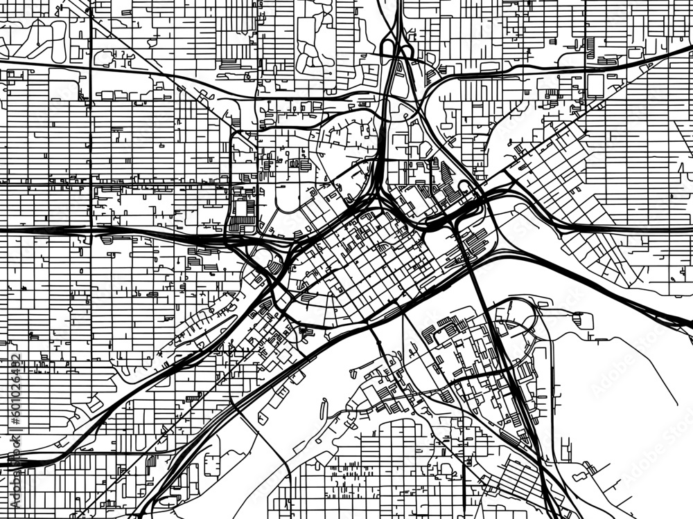 Vector road map of the city of Saint Paul Minnesota in the United ...