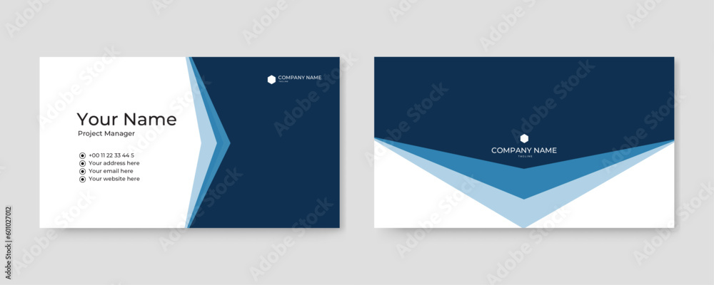 Vetor de Blue monochromatic business template with dynamic geometric ...