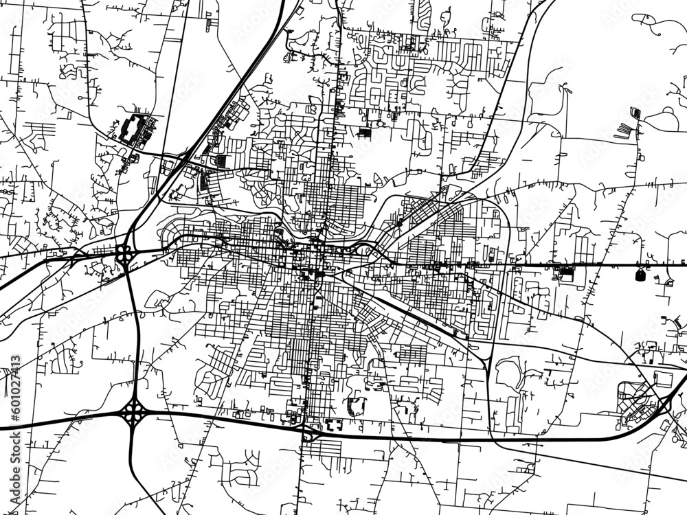Vector road map of the city of Springfield Ohia in the United States of ...