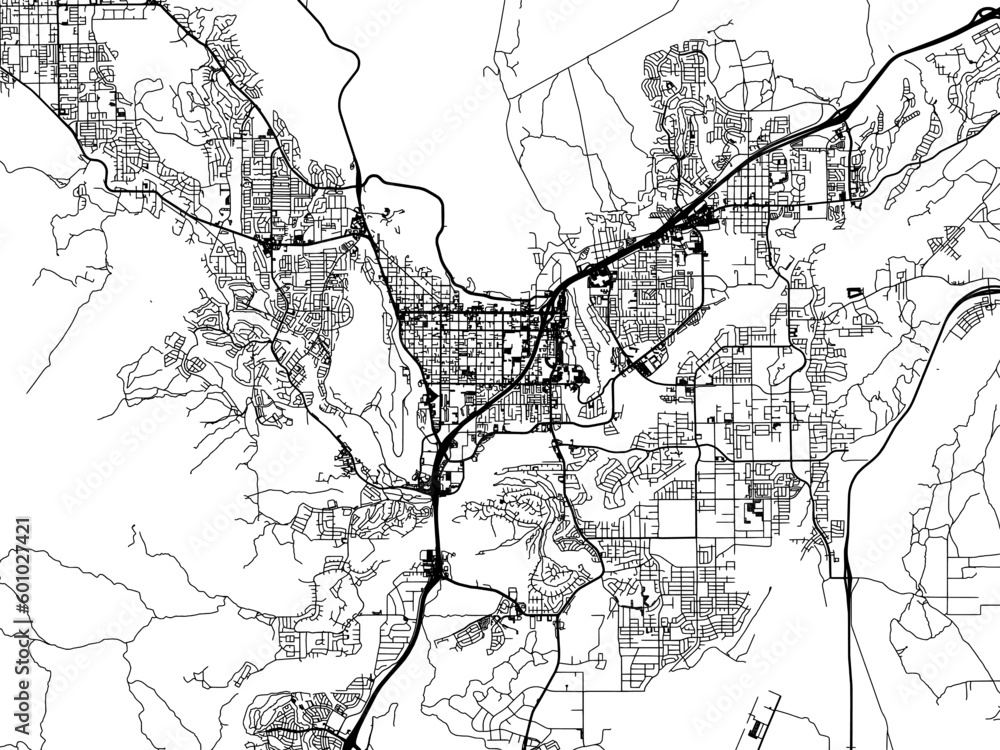 Vector road map of the city of St. George Utah in the United States of ...