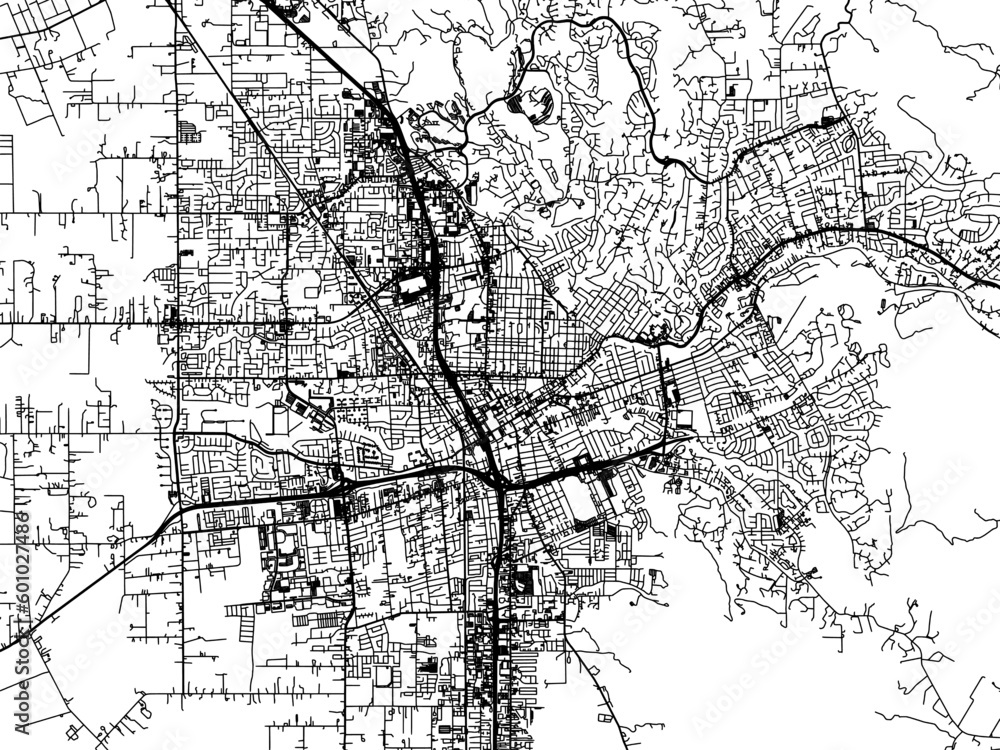 Vector road map of the city of Santa Rosa California in the United ...