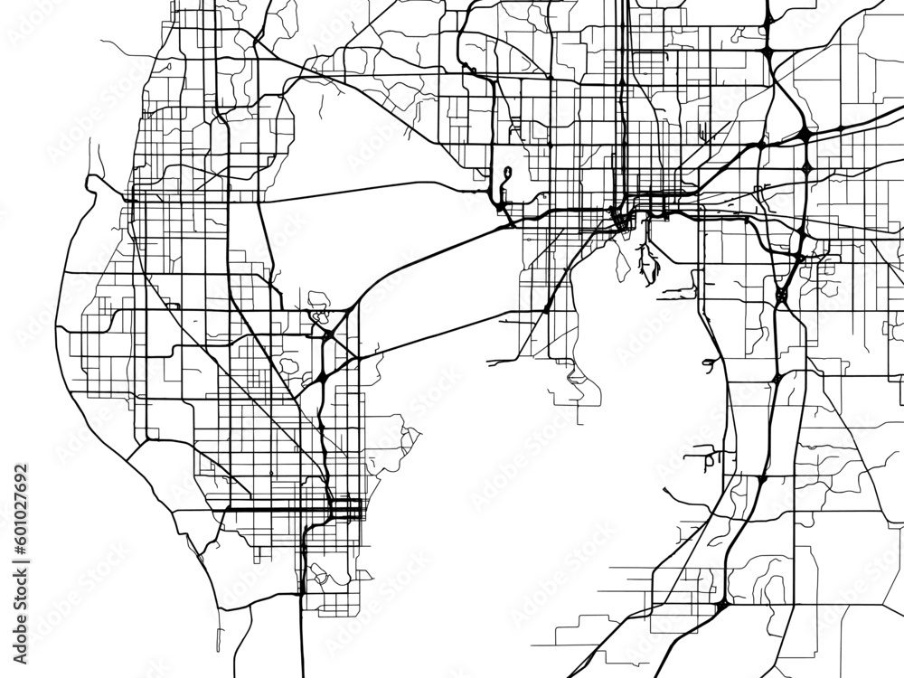 Vector road map of the city of Tampa Bay Florida in the United States ...