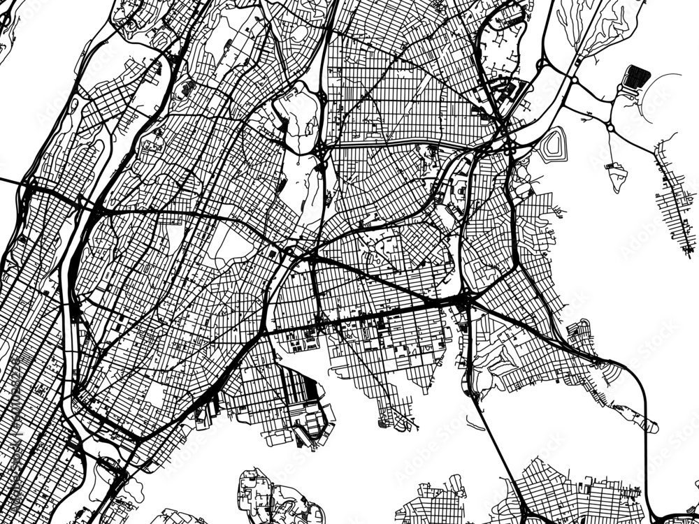 Vector road map of the city of The Bronx New York in the United States ...