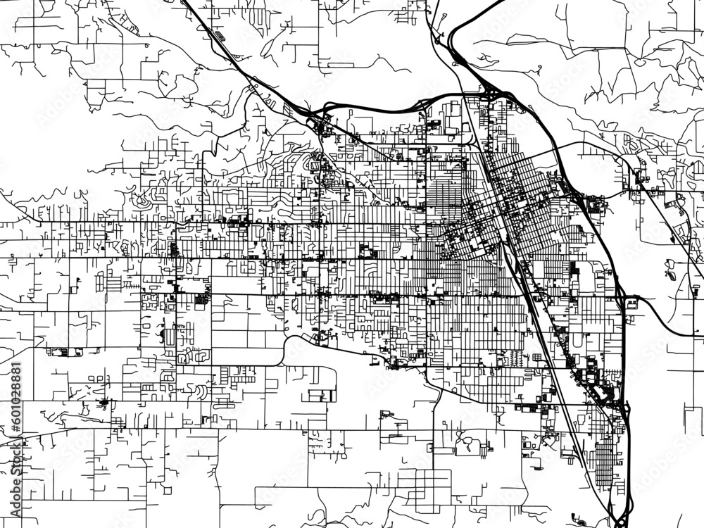 Vector road map of the city of Yakima Washington in the United States ...