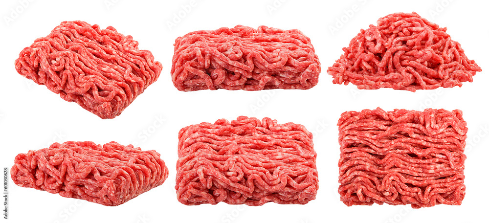 Photo & Art Print minced meat, pork, beef, forcemeat, isolated on white ...