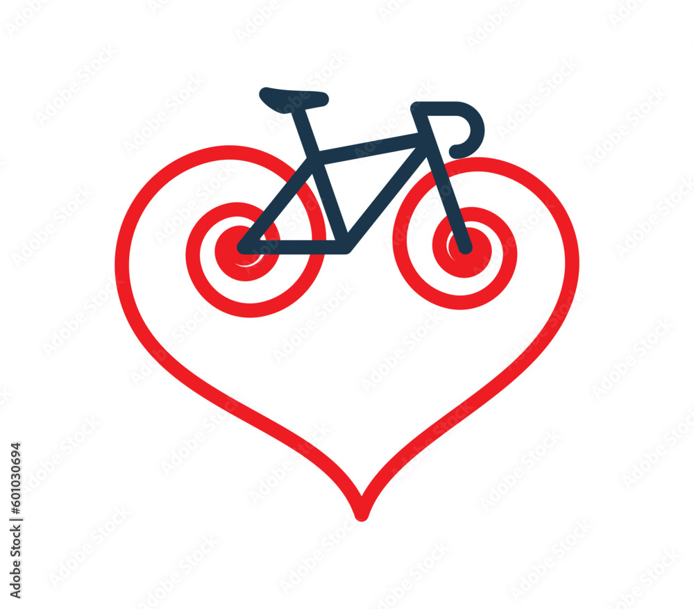 Vector simple silhouette of a road bicycle where the wheels together ...