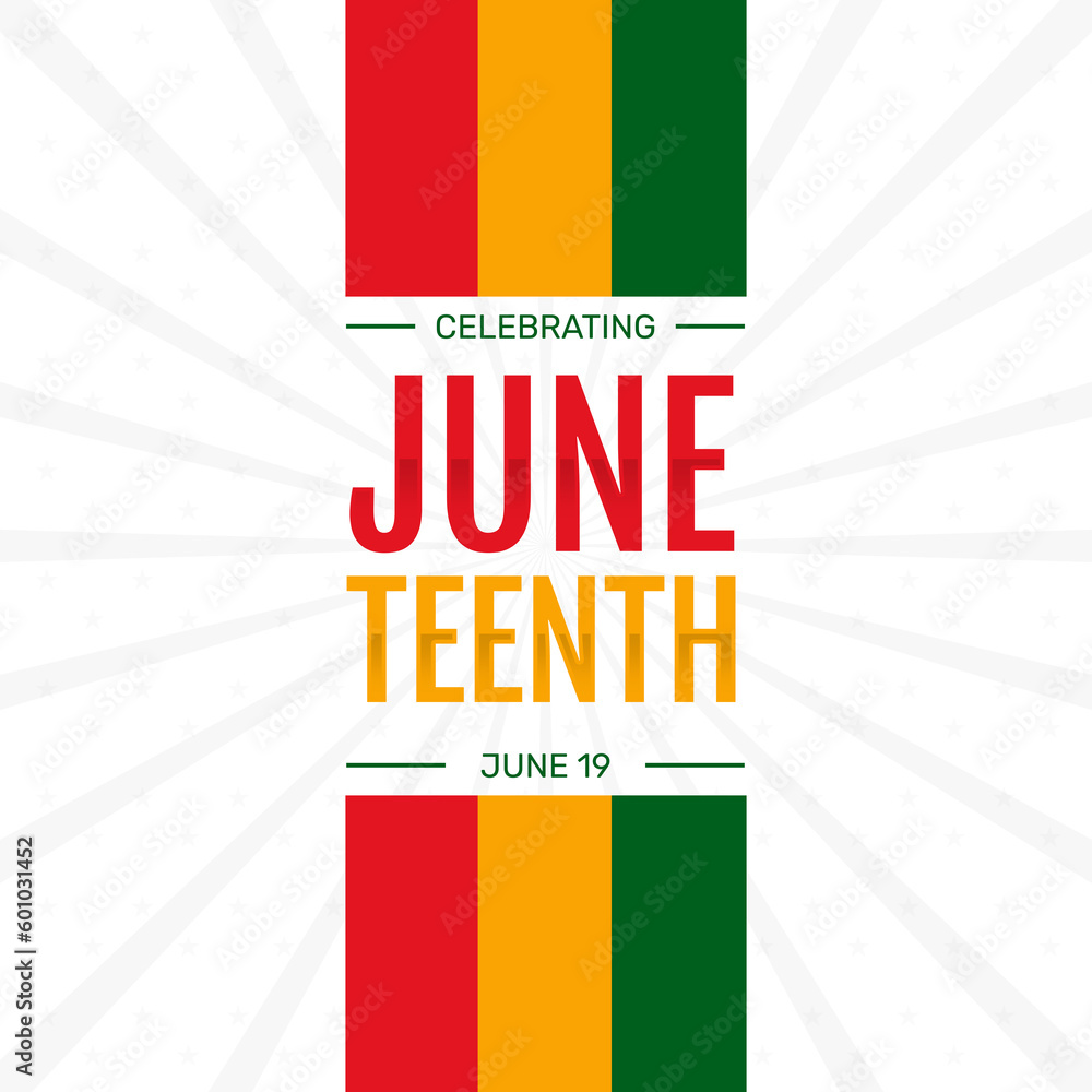 Celebrating Juneteenth Freedom Day on June 19 Background Design. Banner ...