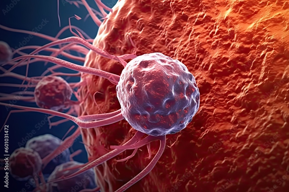 the 3D microscopic view of a cancer cell providing a clear and detailed ... the 3D microscopic view of a cancer cell providing a clear and detailed ...