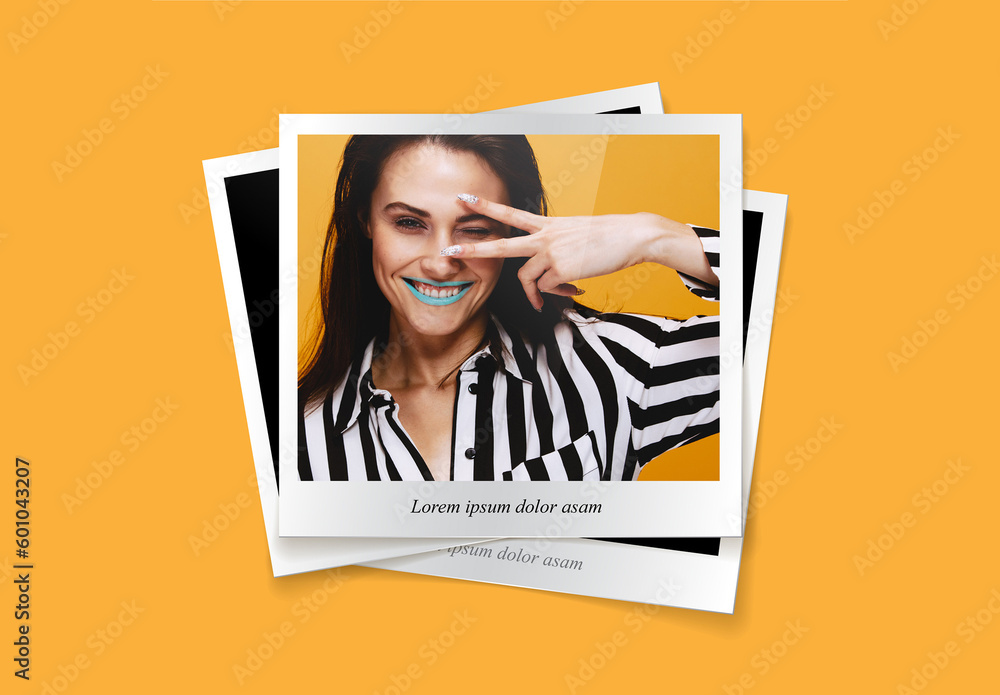 Vector photos mockup template with photo placeholder Stock Template ...