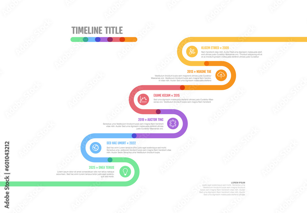 Infographic Company Milestones curved thick line Timeline Template ...