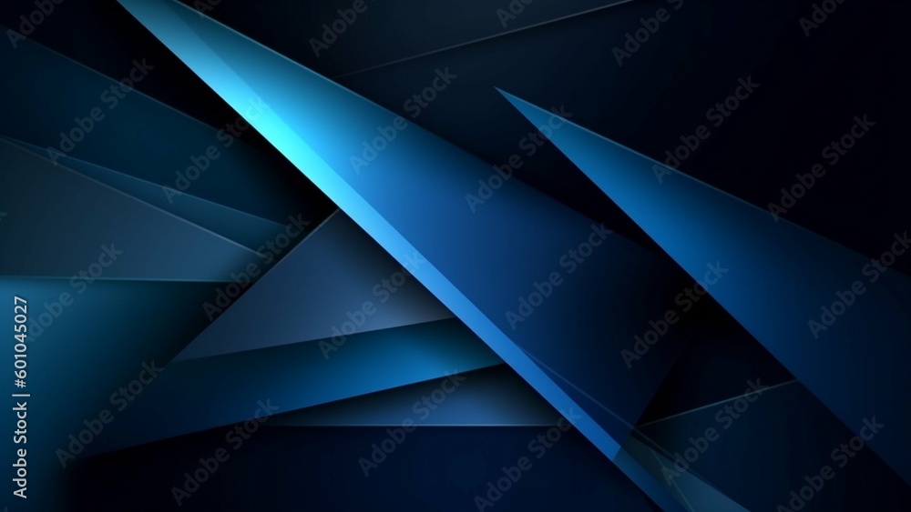 Dark blue modern background for design. Geometric shape. Triangles, diagonal lines. Gradient ...