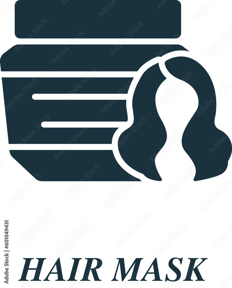 Vetor de Hair mask icon. Monochrome simple sign from beauty and ...